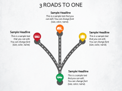 3 Roads to One for PowerPoint and Google Slides - PPT Slides