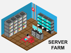 Server Farm Graphics for PowerPoint and Google Slides - PPT Slides