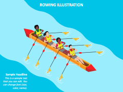 Rowing Illustration for PowerPoint and Google Slides - PPT Slides