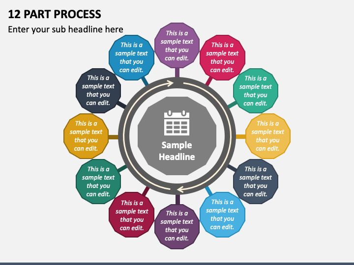 12 Part Process PowerPoint Template and Google Slides Theme