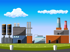 Factory Plant Illustration for PowerPoint and Google Slides - PPT Slides