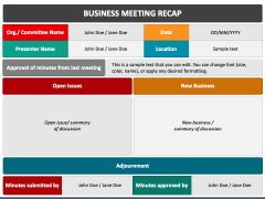 Business Meeting Recap PowerPoint and Google Slides Template - PPT Slides