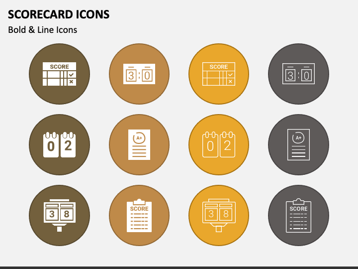 Scorecard Icons for PowerPoint and Google Slides - PPT Slides