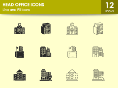 Head Office Icons for PowerPoint and Google Slides