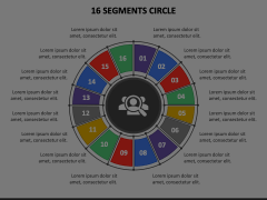 16 Segments Circle PowerPoint Template and Google Slides Theme
