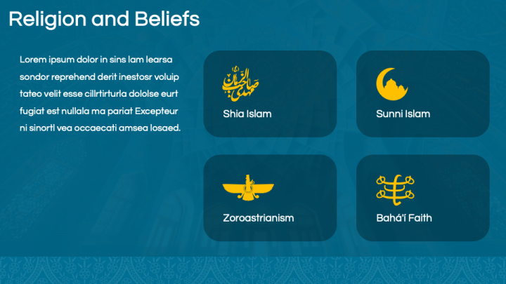 Free - Culture of Iran PowerPoint and Google Slides Template - PPT Slides