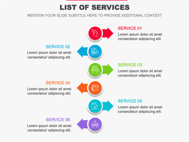 List of Services PowerPoint and Google Slides Template - PPT Slides