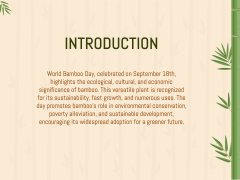 Free - World Bamboo Day PowerPoint Template and Google Slides Theme