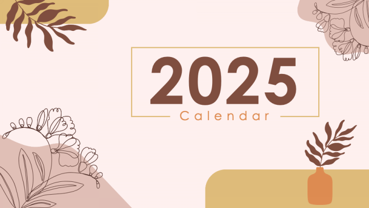 Calendar 2025 Aesthetic Theme for PowerPoint and Google Slides - PPT Slides