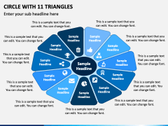 Circle with 11 Triangles PowerPoint Template - PPT Slides