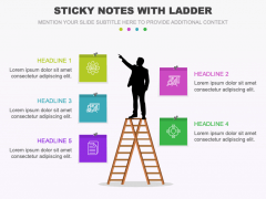 Sticky Notes with Ladder PowerPoint and Google Slides Template - PPT Slides