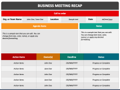 Business Meeting Recap PowerPoint and Google Slides Template - PPT Slides