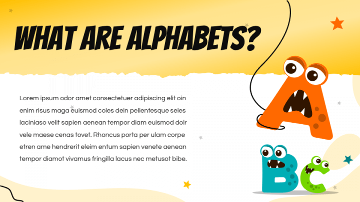 Creative Alphabets PowerPoint and Google Slides Template - PPT Slides