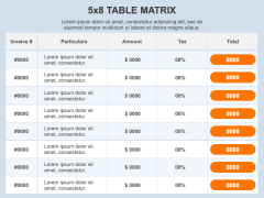 5x8 Table Matrix for PowerPoint and Google Slides - PPT Slides