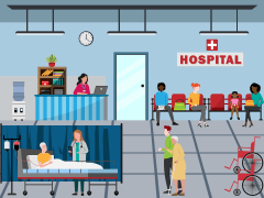 Hospital Scene Illustration for PowerPoint and Google Slides - PPT Slides
