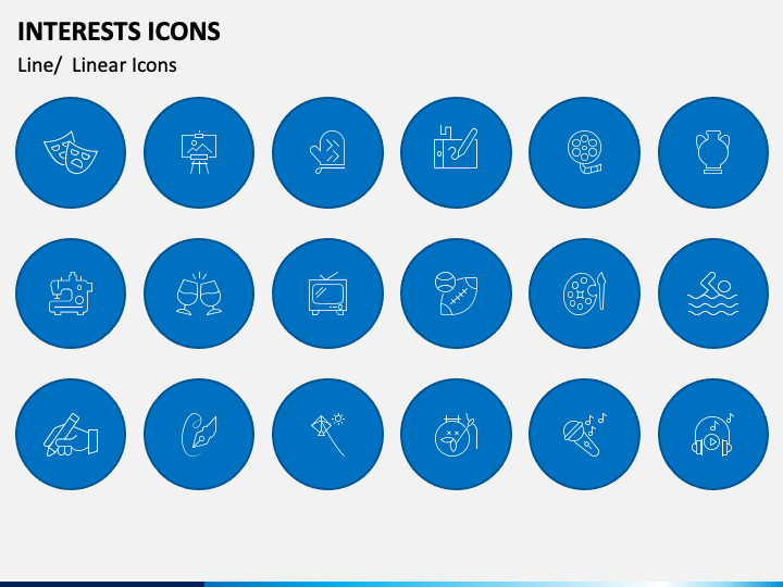 Interests Icons for PowerPoint and Google Slides - PPT Slides