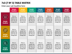 7 by 3 Table Matrix PowerPoint Template - PPT Slides