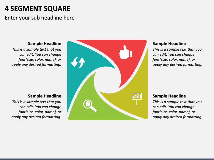 4 Segment Square PowerPoint Presentation Slides - PPT Template