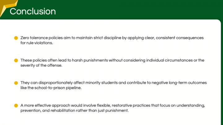 Zero Tolerance Policies at School PowerPoint and Google Slides Template - PPT Slides