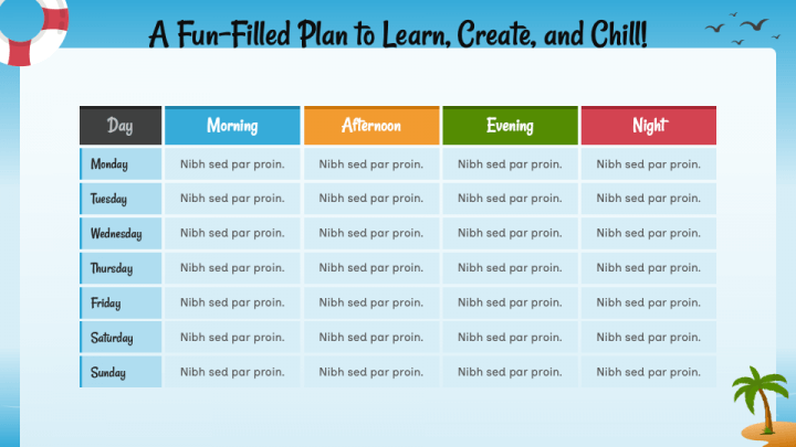 Free - Summer Holidays Presentation Theme for PowerPoint and Google Slides