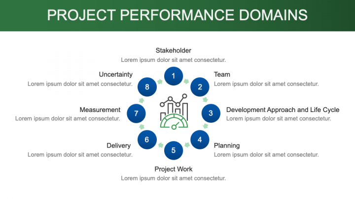 Project Performance Domains PowerPoint and Google Slides Template - PPT Slides