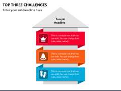 Top Three Challenges PowerPoint Template - PPT Slides