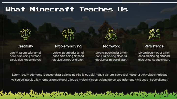 Free - Minecraft Presentation Theme for PowerPoint and Google Slides - PPT Slides