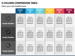6 Column Comparison Table PowerPoint Template - PPT Slides