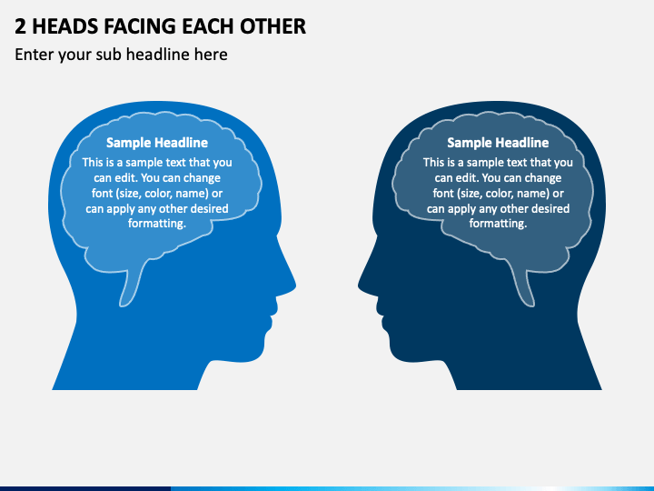 2 Heads Facing Each Other for PowerPoint and Google Slides - PPT Slides