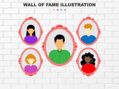 Wall of Fame Illustration for PowerPoint and Google Slides - PPT Slides