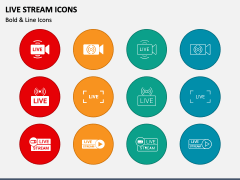 Live Stream Icons for PowerPoint and Google Slides - PPT Slides