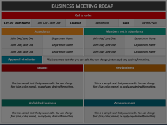Business Meeting Recap PowerPoint and Google Slides Template - PPT Slides
