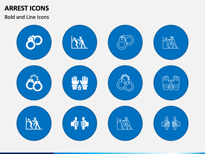Arrest Icons for PowerPoint and Google Slides - PPT Slides