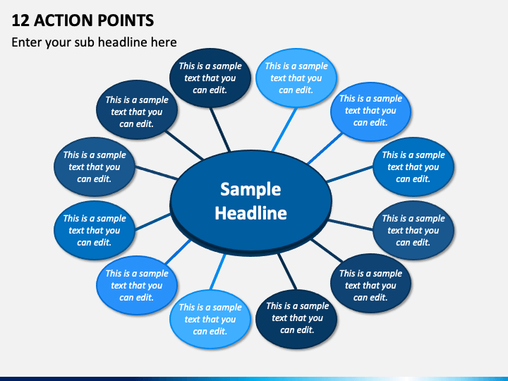 12 Action Points PowerPoint Template and Google Slides Theme