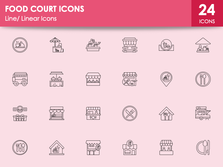 Food Court Icons for PowerPoint and Google Slides