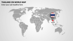 Thailand on World Map for PowerPoint and Google Slides - PPT Slides