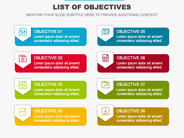 List of Objectives PowerPoint and Google Slides Template - PPT Slides