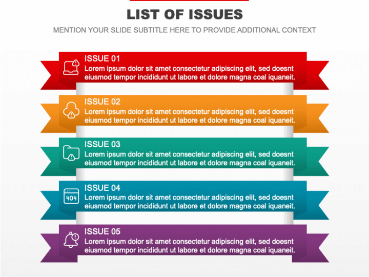 List of Issues PowerPoint and Google Slides Template - PPT Slides