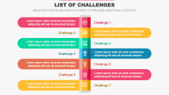 List of Challenges PowerPoint and Google Slides Template - PPT Slides
