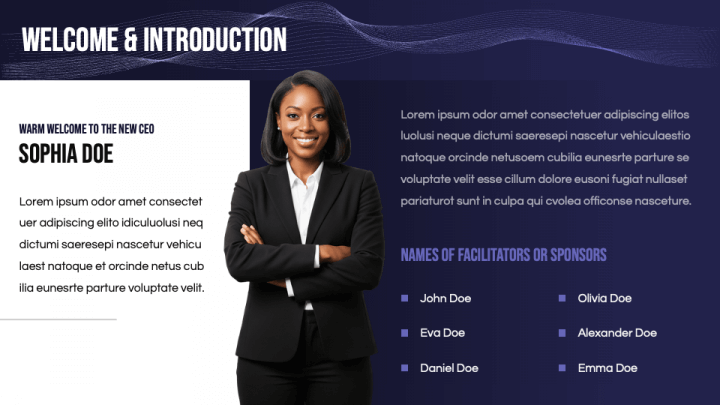 CEO Onboarding PowerPoint and Google Slides Template - PPT Slides