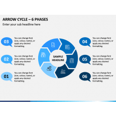 6 Stages Arrow Loop Cycle PPT Slide | SketchBubble