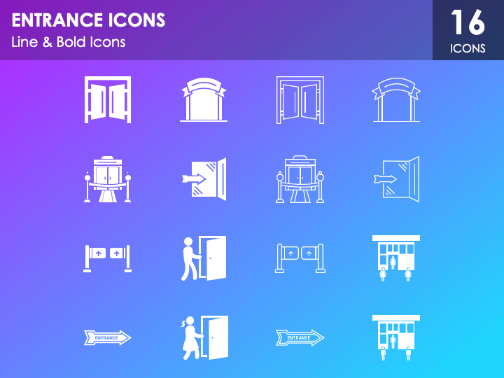 Entrance Icons for PowerPoint and Google Slides - PPT Slides