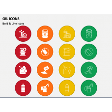 Oil Barrel Icons PowerPoint Template - PPT Slides
