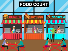 Food Court for PowerPoint and Google Slides - PPT Slides