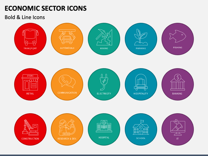 Economic Sector Icons for PowerPoint and Google Slides - PPT Slides