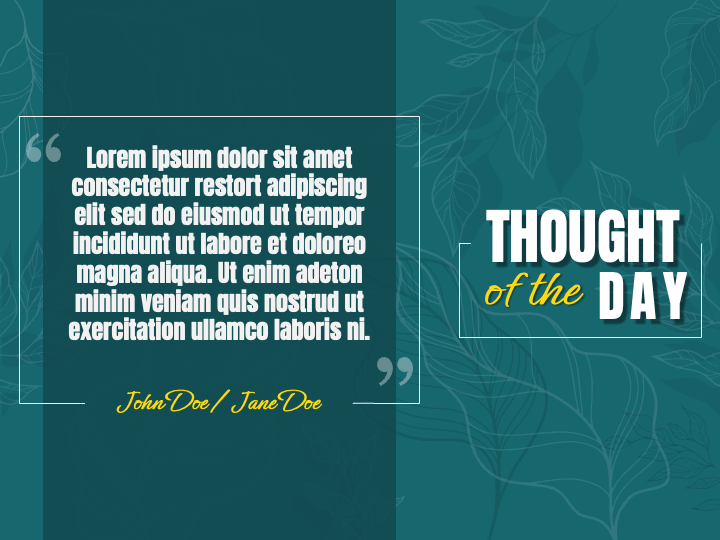 Thought of the Day - Typography PowerPoint and Google Slides Template - PPT Slides