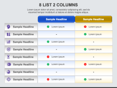 8 List 2 Columns for PowerPoint and Google Slides - PPT Slides