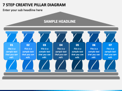 7 Step Creative Pillar Diagram PowerPoint Template and Google Slides Theme