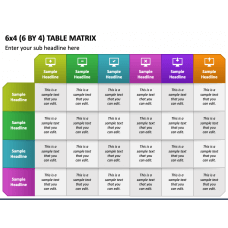 24 Box Matrix (6x4 Table) PowerPoint Template - PPT Slides