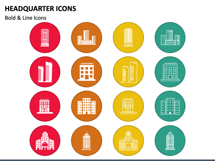 Headquarters Icons for PowerPoint and Google Slides - PPT Slides